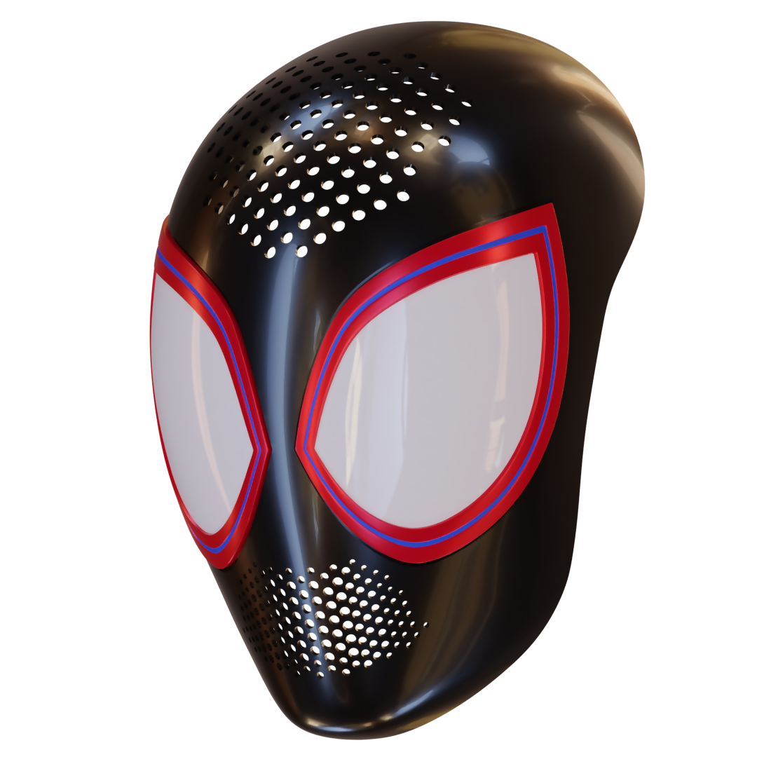 Miles Morales Faceshell - 3D Print Model – Wireframe