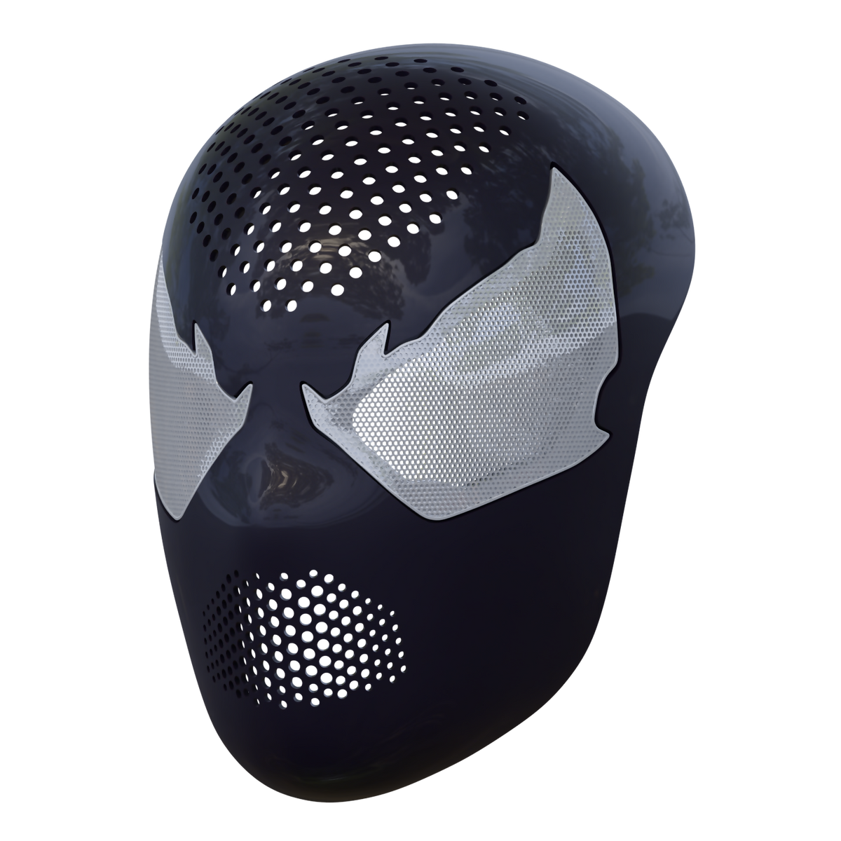 Symbiote PS5 Faceshell 3D Model – Wireframe
