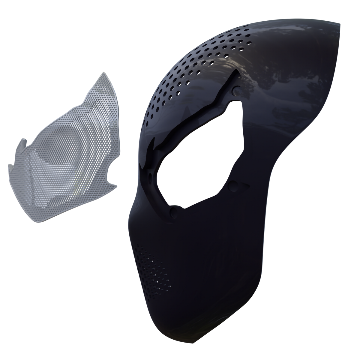 Symbiote PS5 Faceshell 3D Model – Wireframe