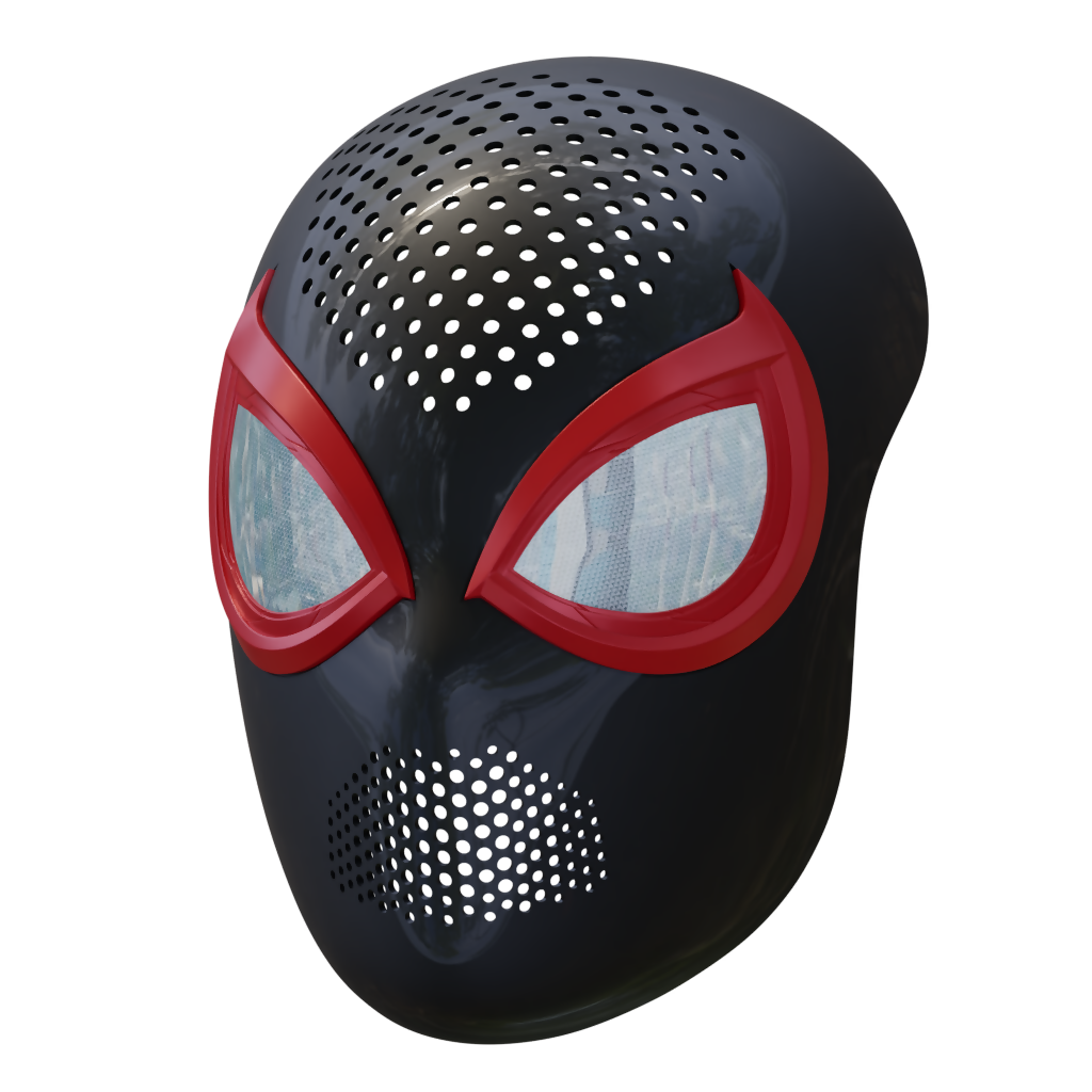 Miles PS5 Faceshell 3D Model – Wireframe