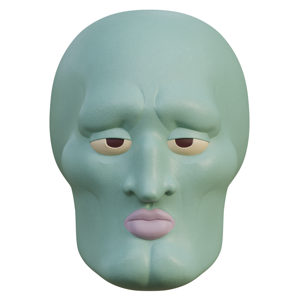 Handsome Squidward Helmet 3D Print Model – Wireframe