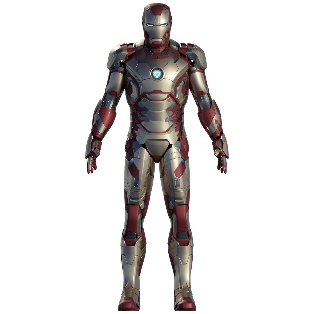 Iron Man MK42 Full Suit Motorized 3D Printable Model – Wireframe