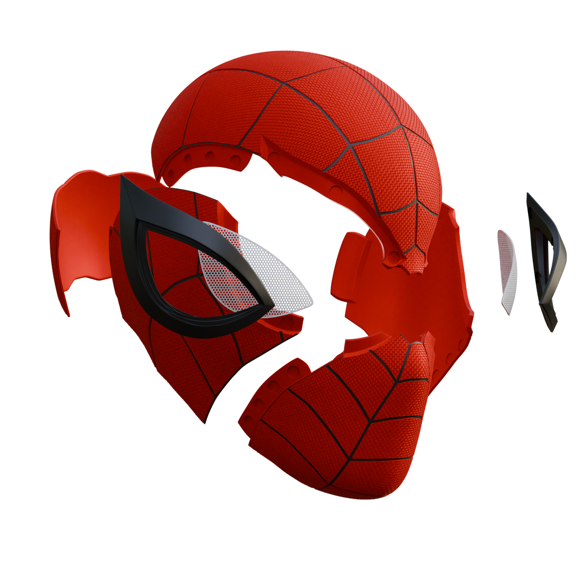 Spiderman ADV V2 Helmet 3D Printable Model – Wireframe