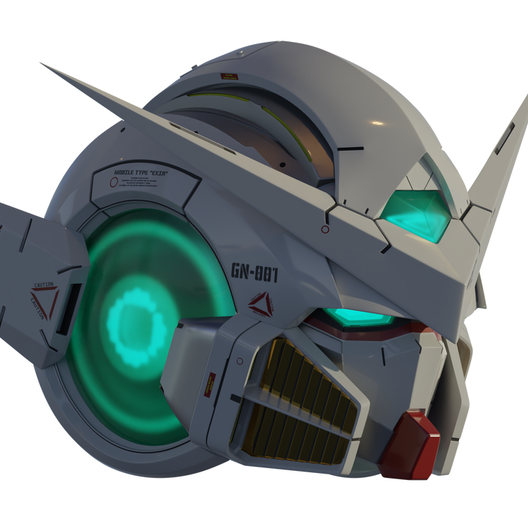 Gundam Exia Head 3D model – Wireframe