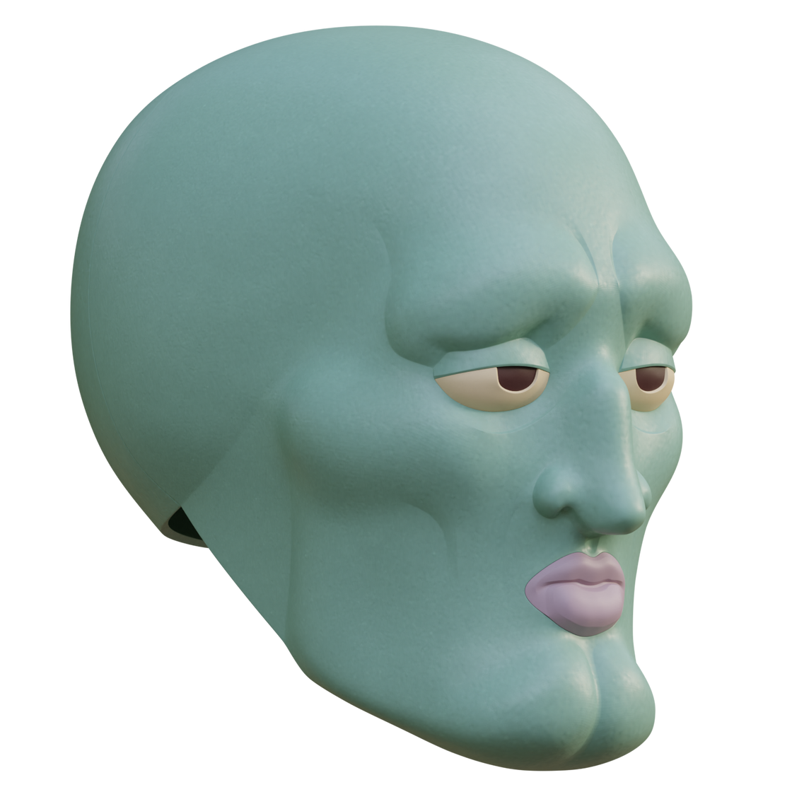 Handsome Squidward Helmet 3D Print Model – Wireframe