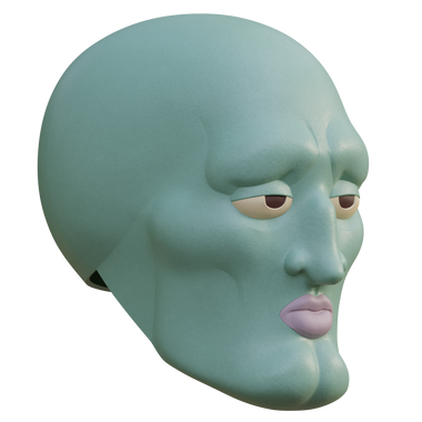 Handsome Squidward Helmet 3D Print Model – Wireframe