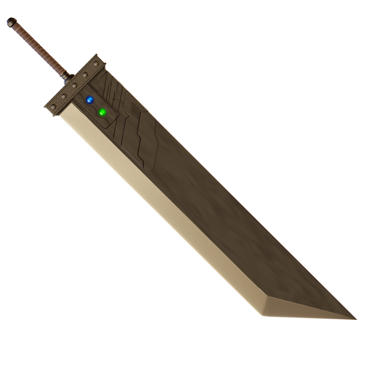 Final Fantasy 7 Remake Buster Sword 3D Model – Wireframe
