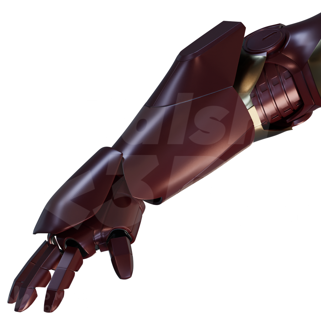 Motorized Mark 3 Arm 3D Printable Model – Wireframe