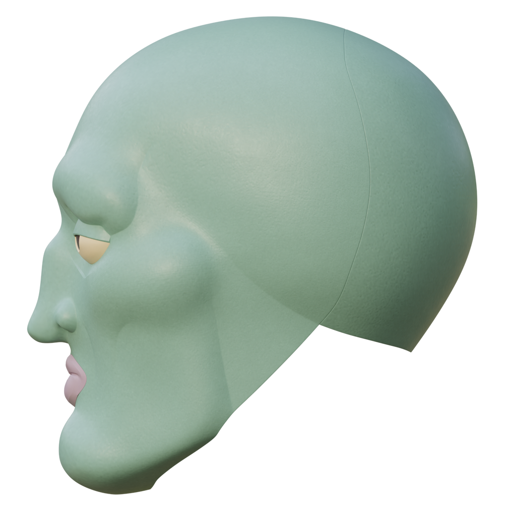 Handsome Squidward Helmet 3D Print Model – Wireframe