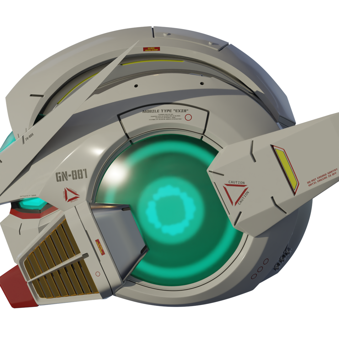 Gundam Exia Head 3D model – Wireframe
