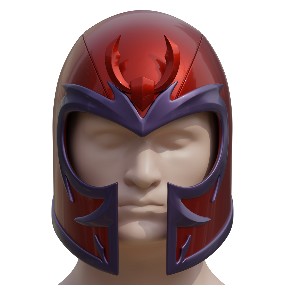 Magneto Helmet 3D Printable Model – Wireframe