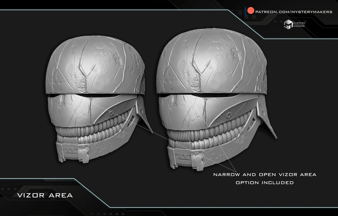 The Stranger Qimir Helmet 3D Print Model – Wireframe