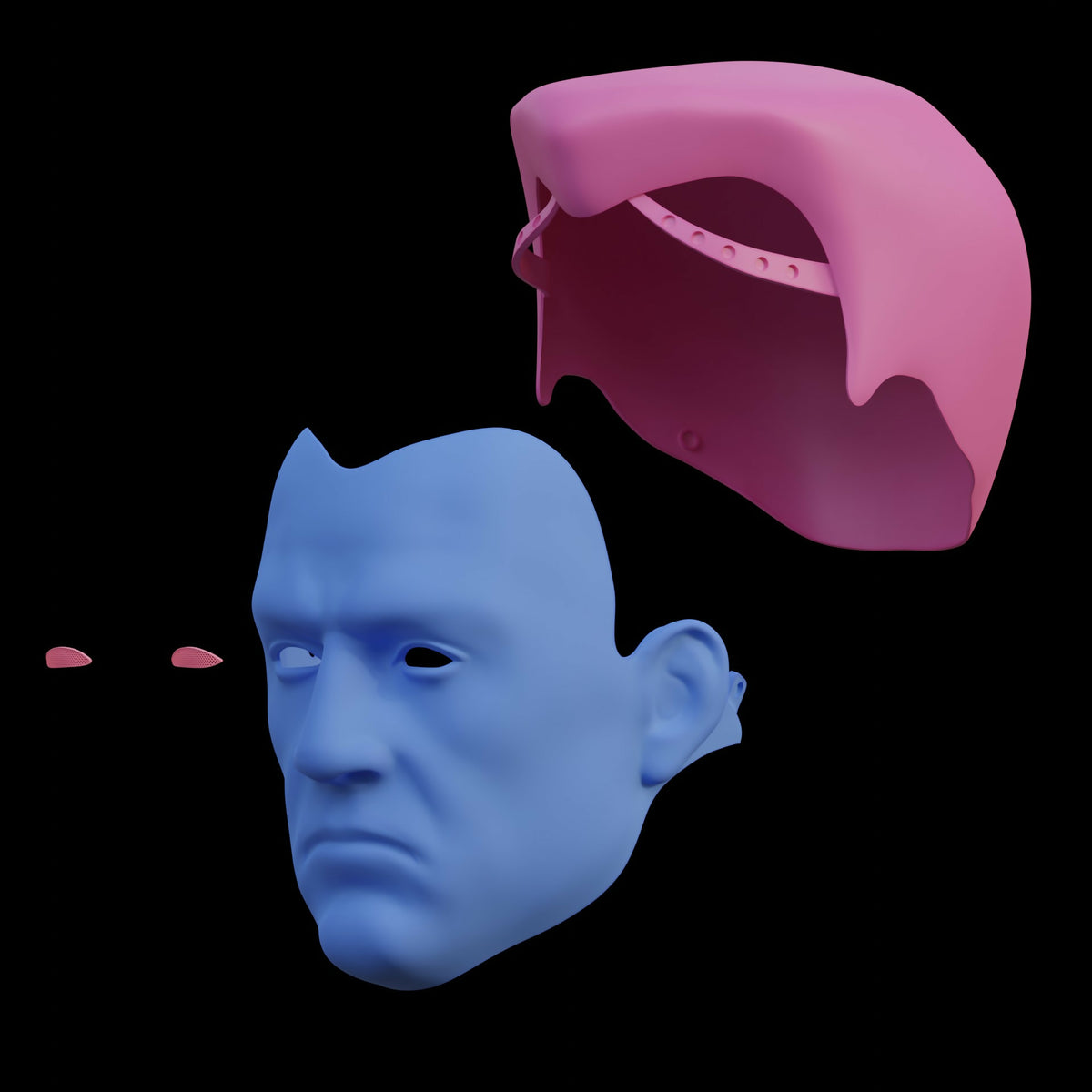 Colossus Mask 3D Model – Wireframe