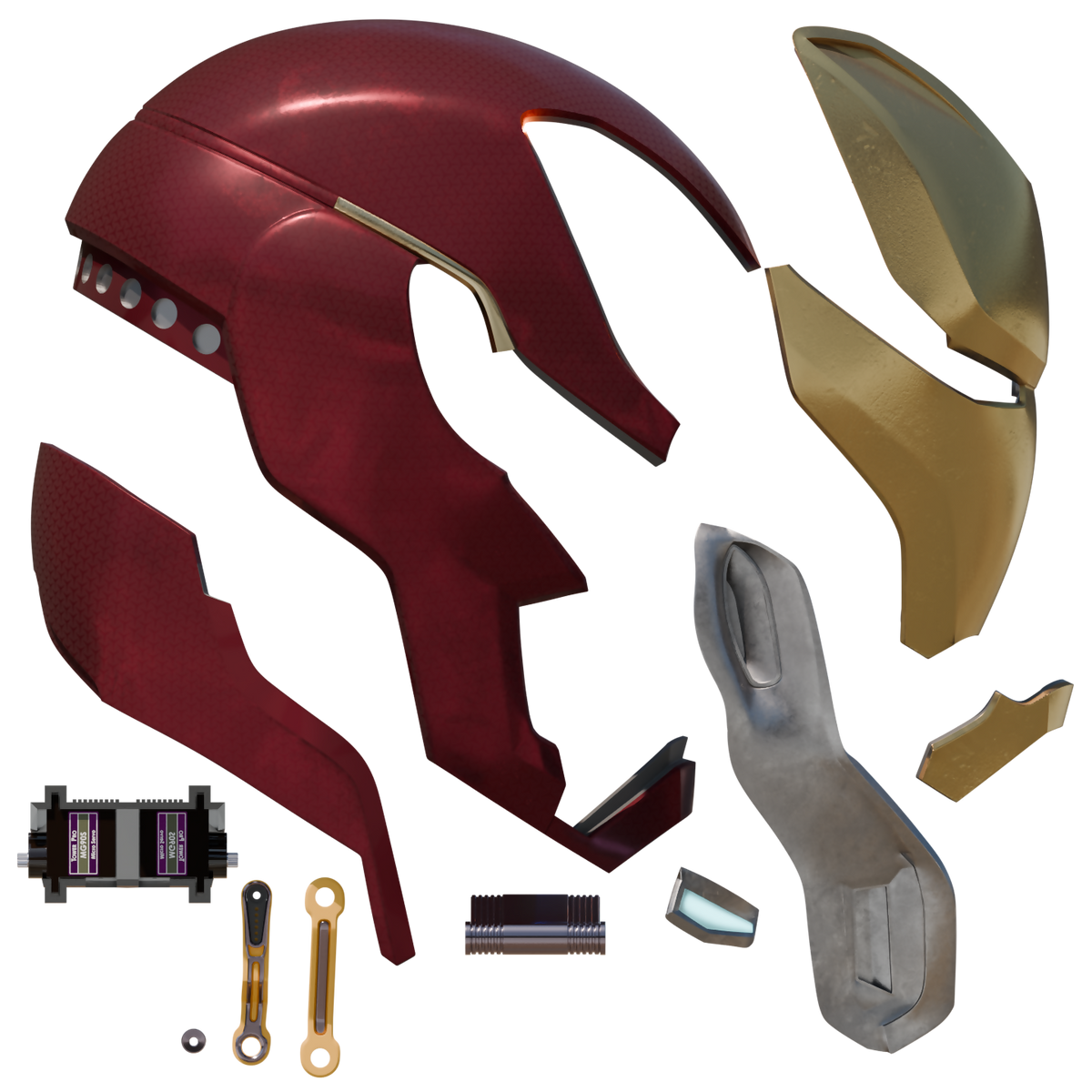 Iron Man Mk50 Motorized Helmet 3D Model – Wireframe