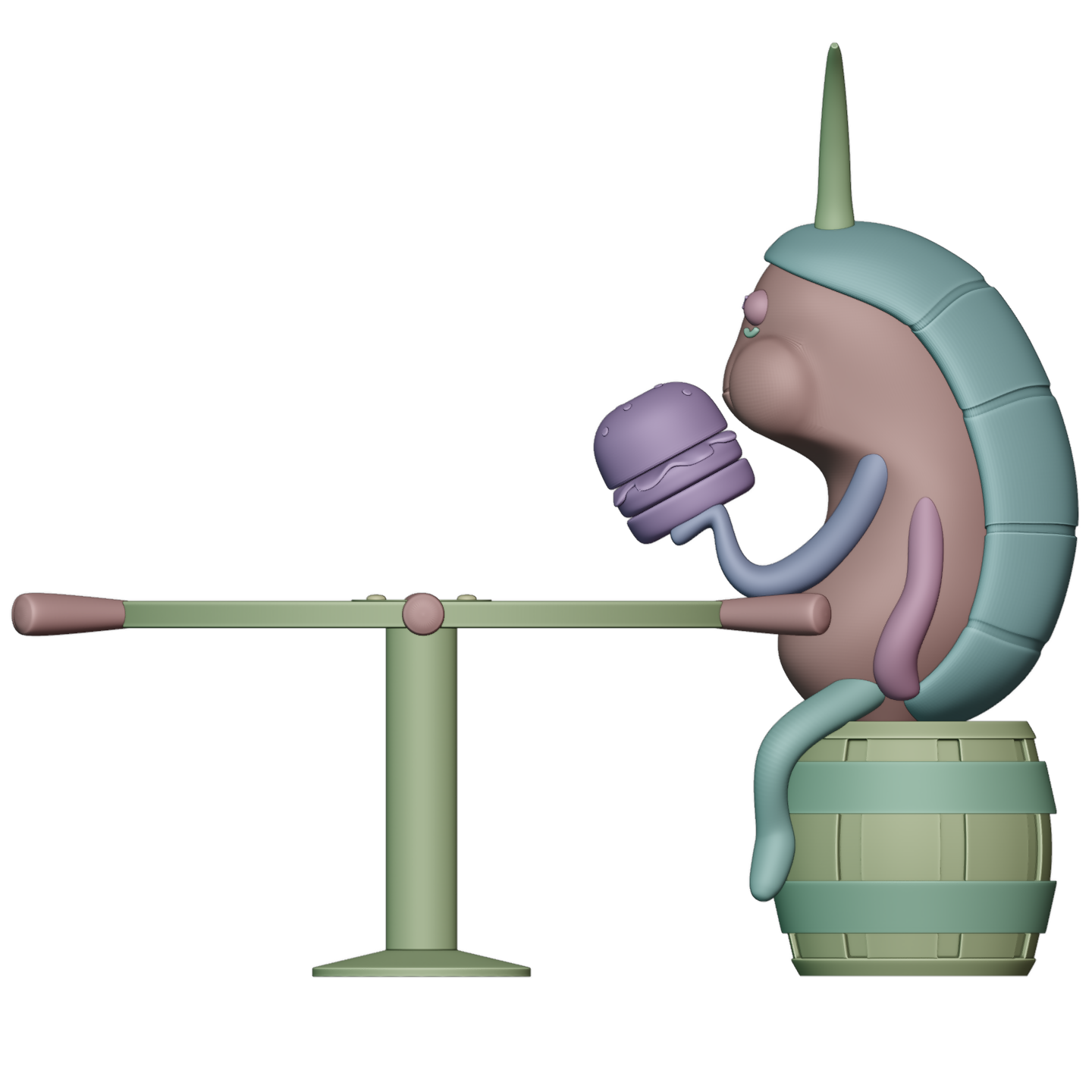 Spongebob Cockroach Eating 3D File – Wireframe