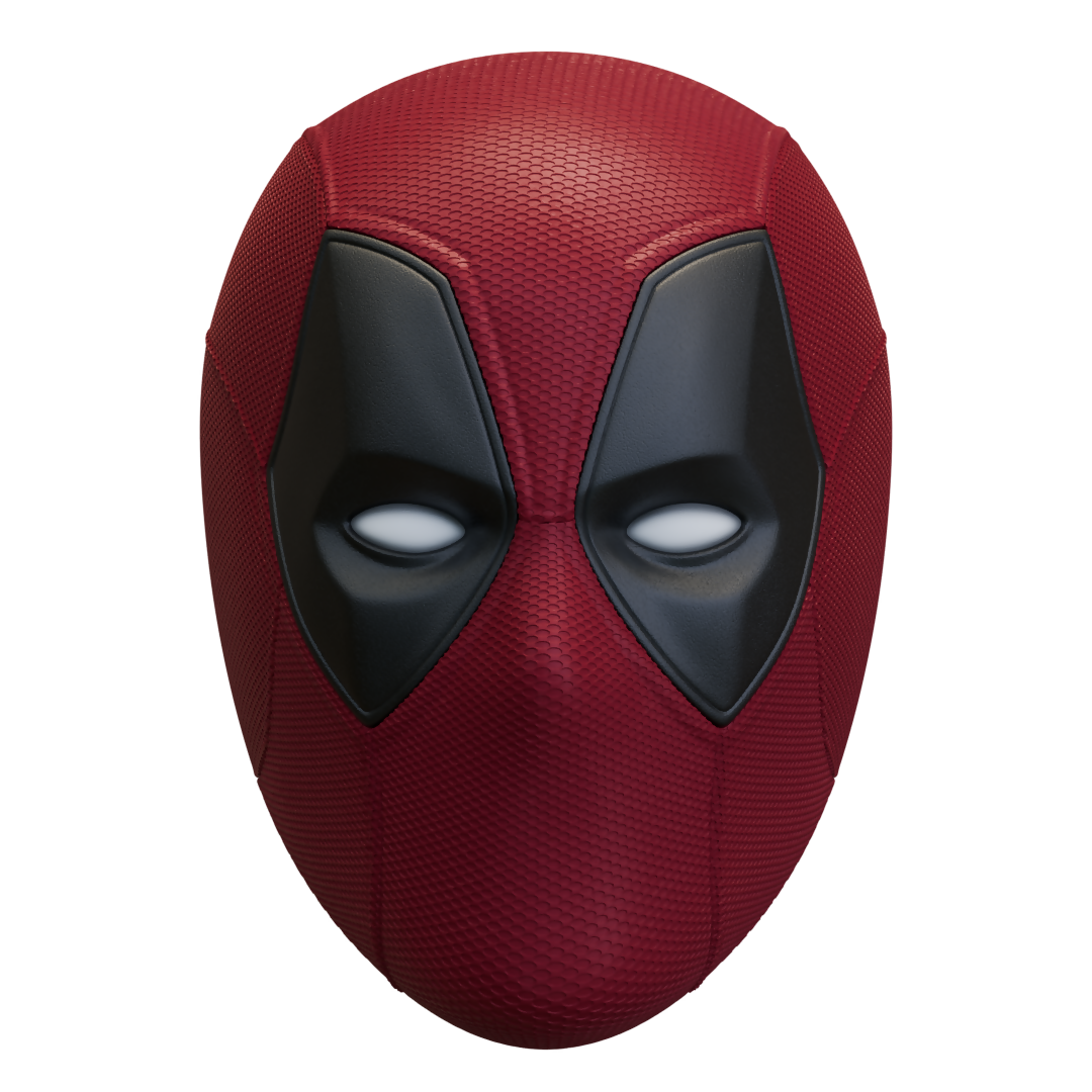 Deadpool Mask 3 3D Model – Wireframe