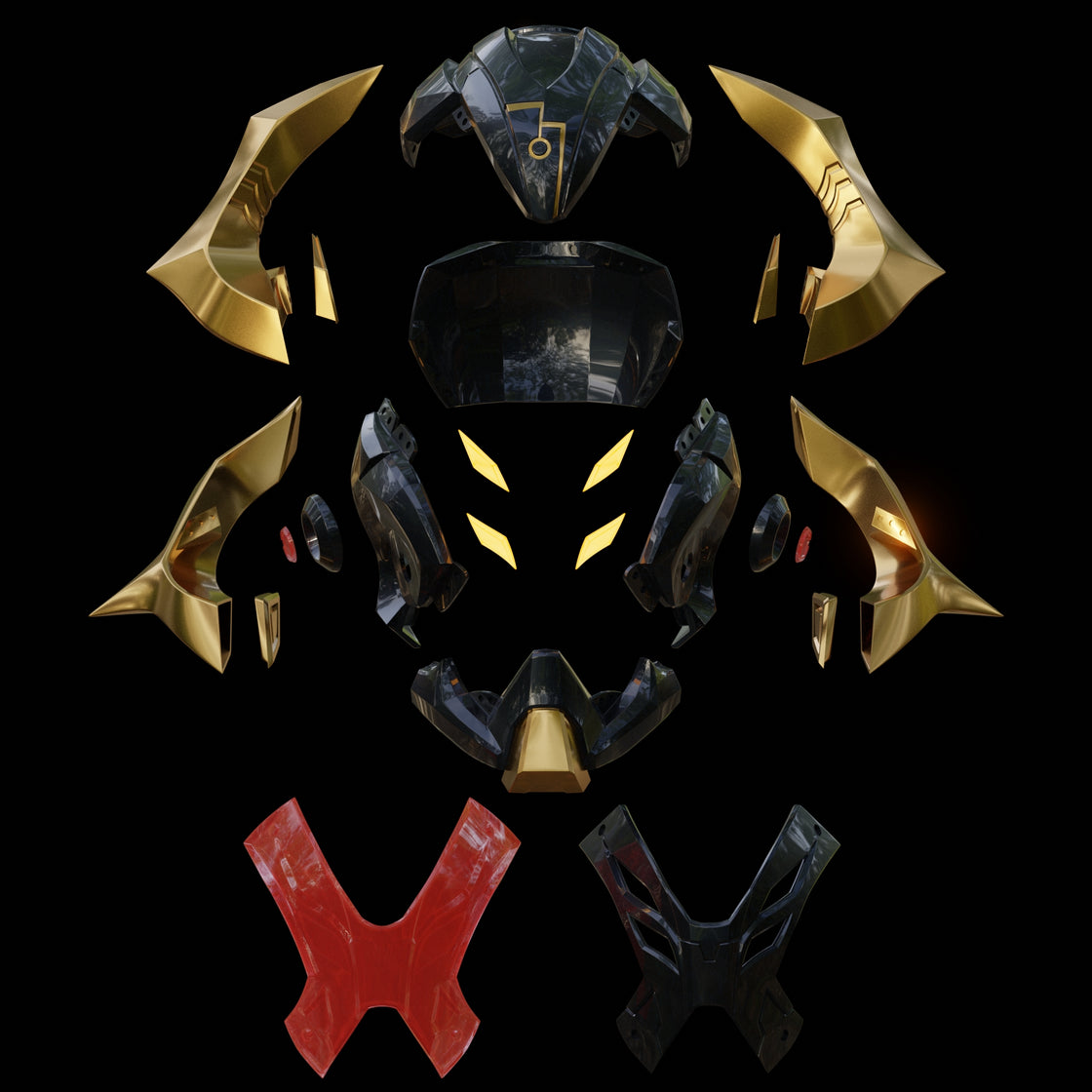 X-tron Helmet 3D Model – Wireframe