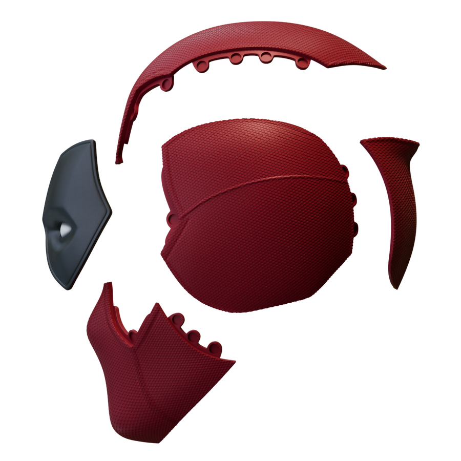 Deadpool Mask 3 3D Model – Wireframe