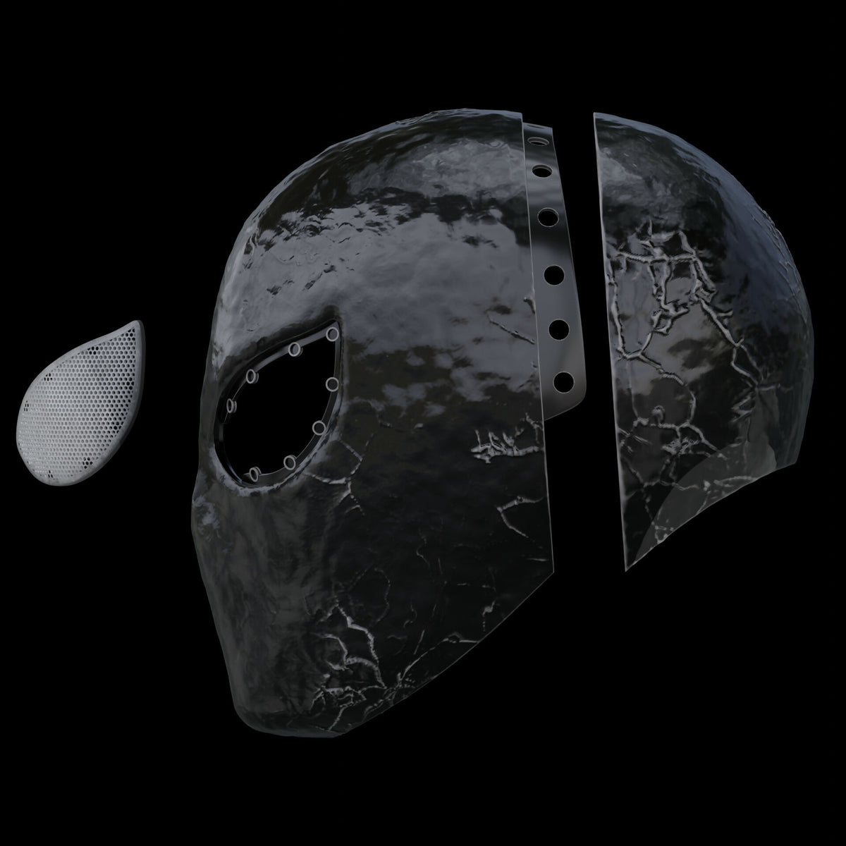 Spider-man Symbiote Mask MCU 3D Model – Wireframe