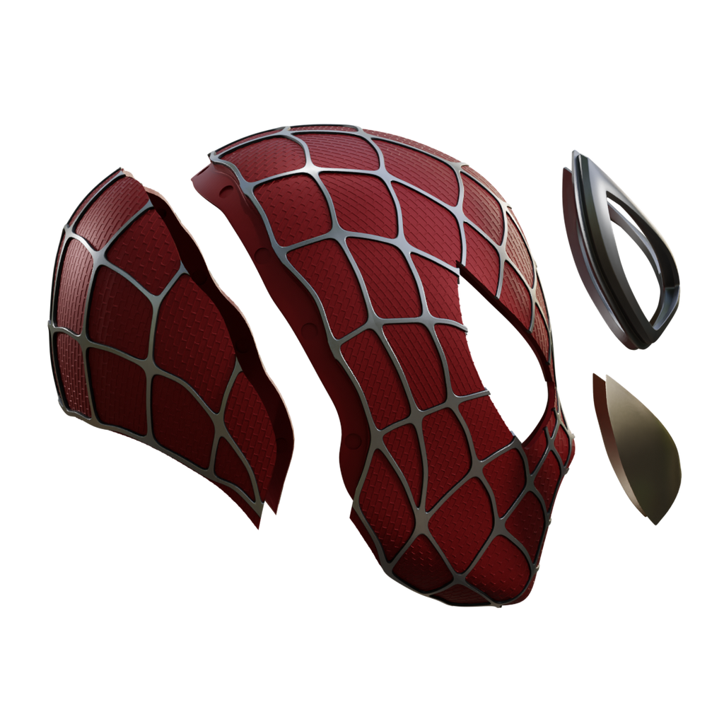 Raimi Inspired Spiderman Helmet 3D Printable Model – Wireframe