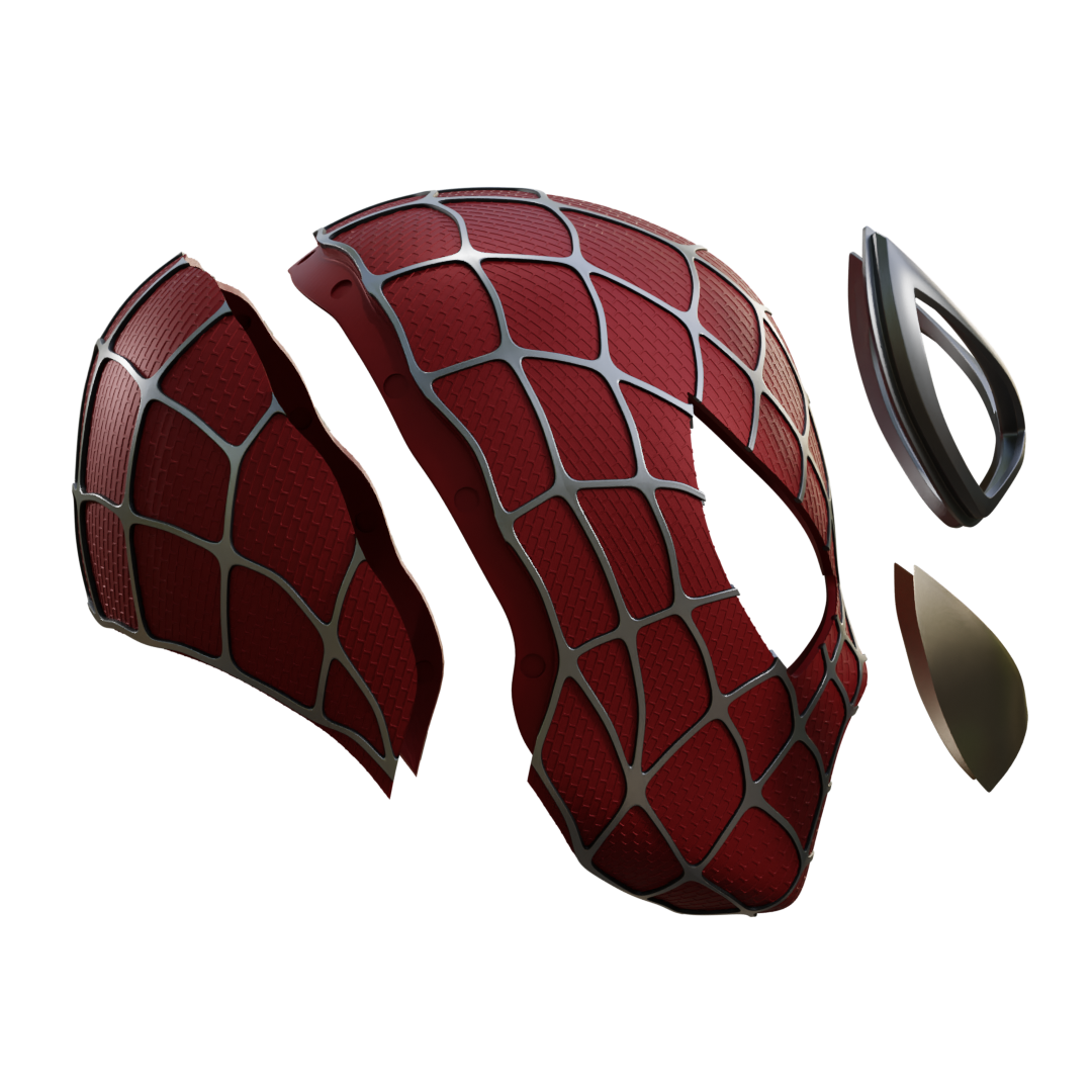Raimi Inspired Spiderman Helmet 3D Printable Model – Wireframe