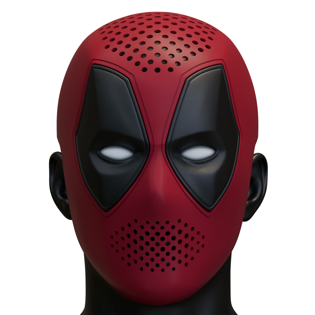 Deadpool Faceshell V2 3D Model – Wireframe