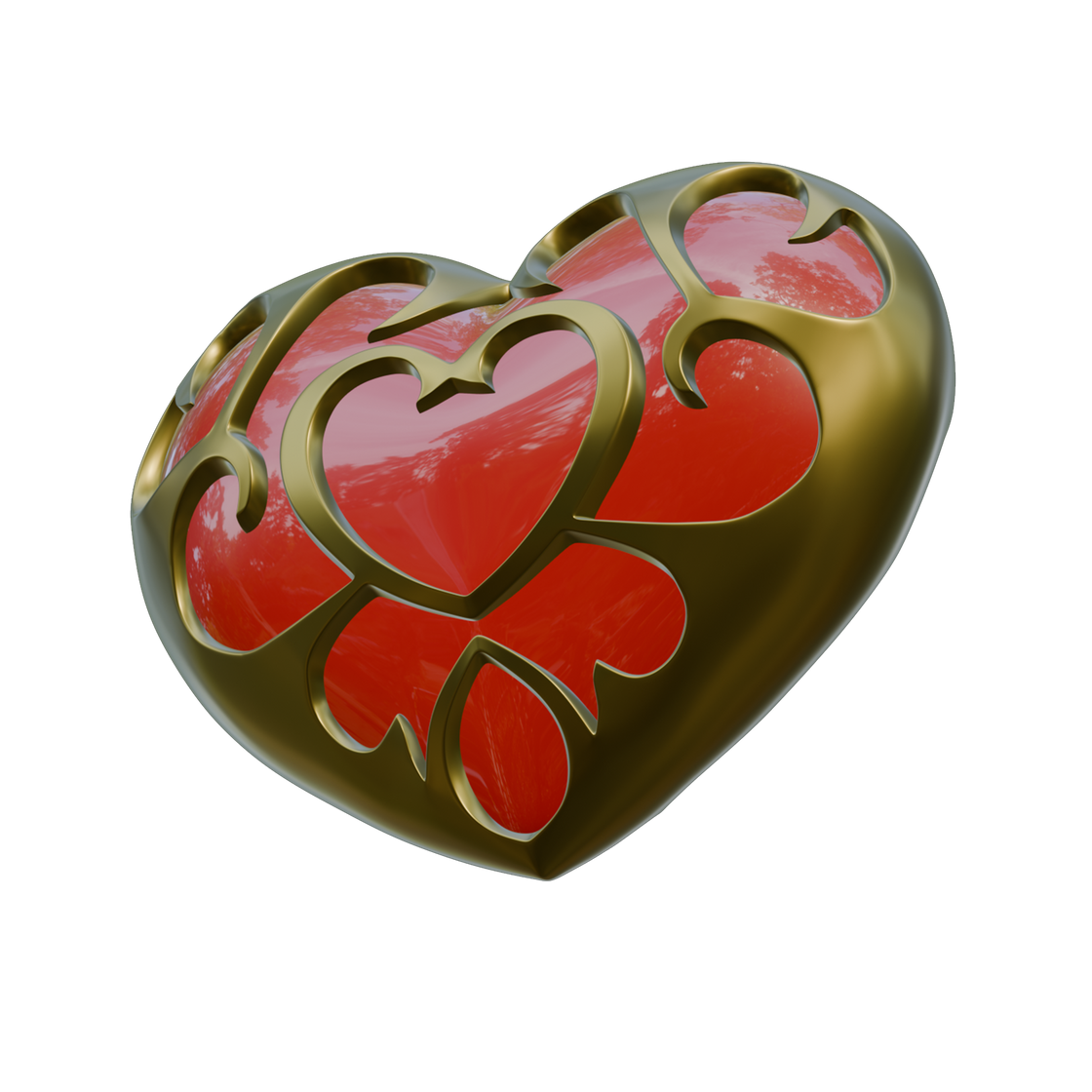 Legend of Zelda Heart Container - 3D File – Wireframe