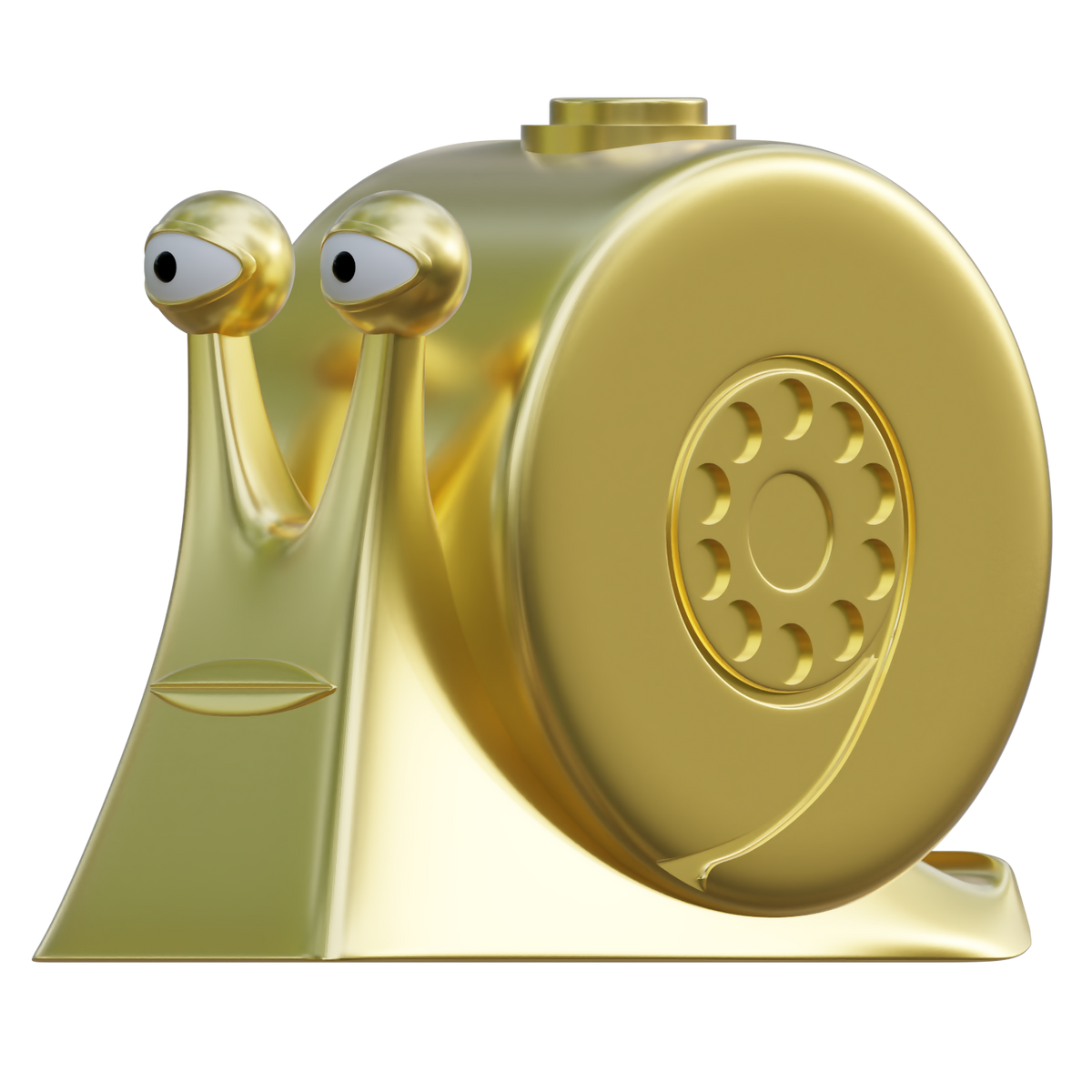 Golden Den Den Mushi (Transponder Snail) - 3D File – Wireframe