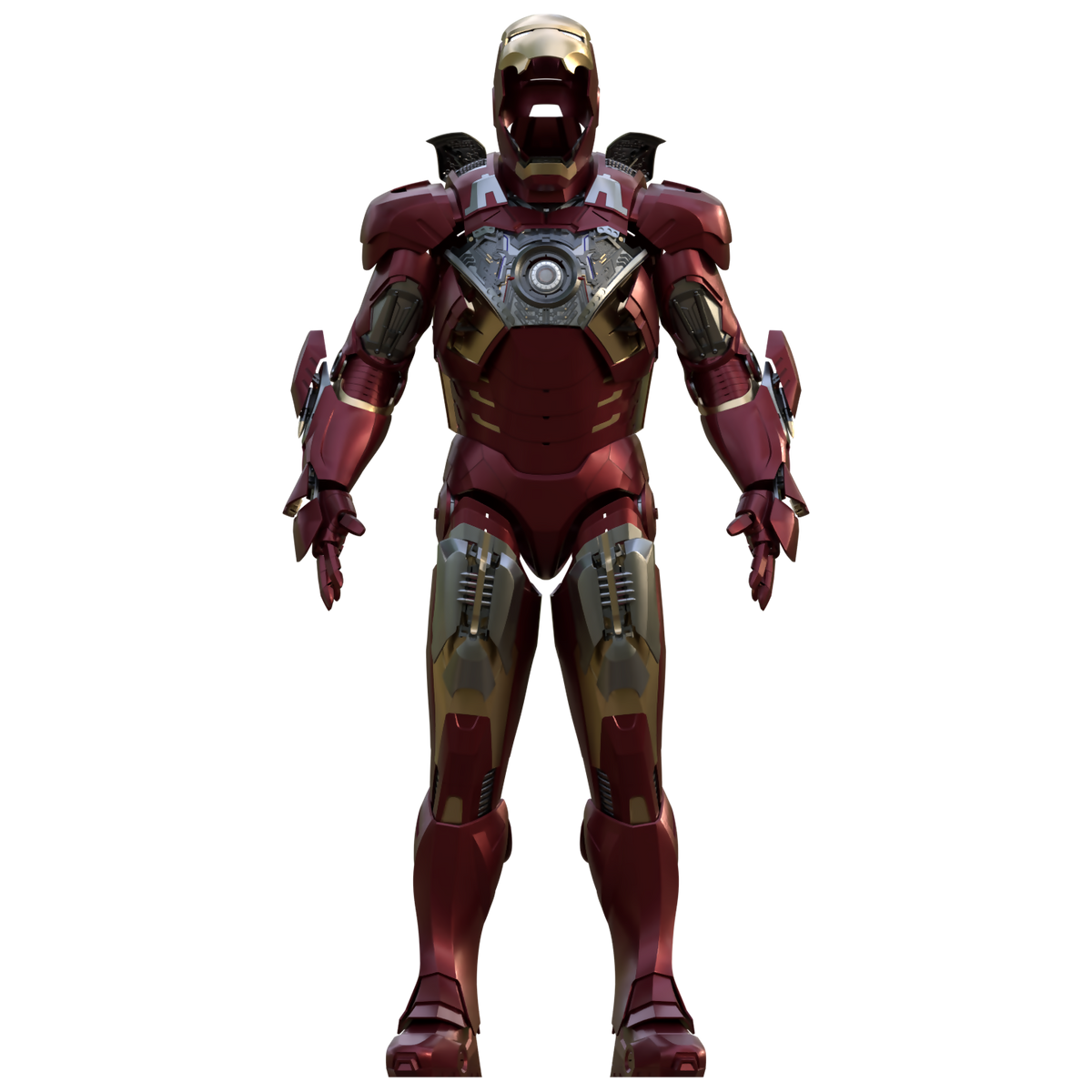 Walsh3D/Vek3D Motorized Iron Man Mark 7 Suit 3D Printable Model – Wireframe