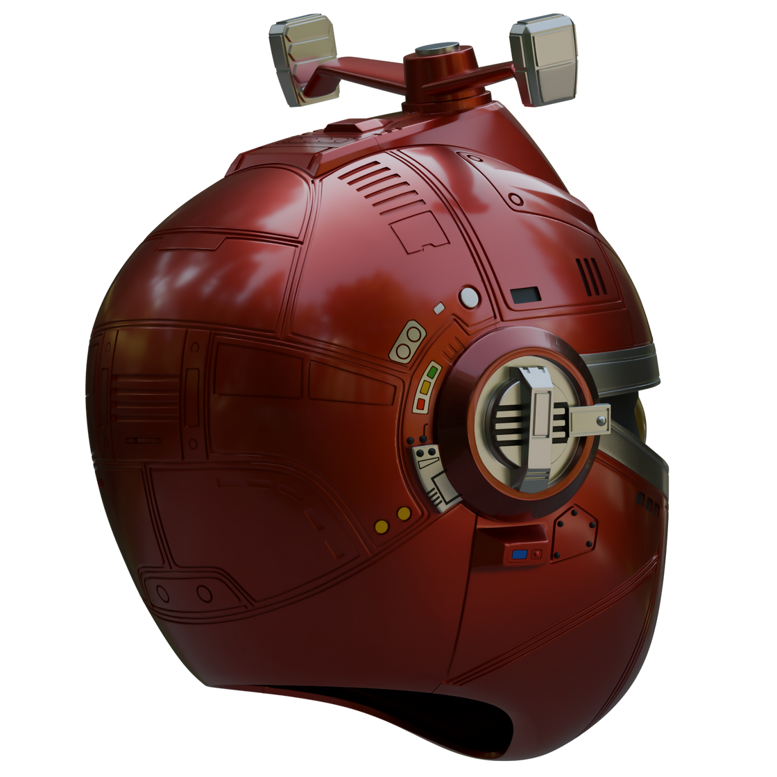 Red Beetleborg Helmet 3D Model – Wireframe
