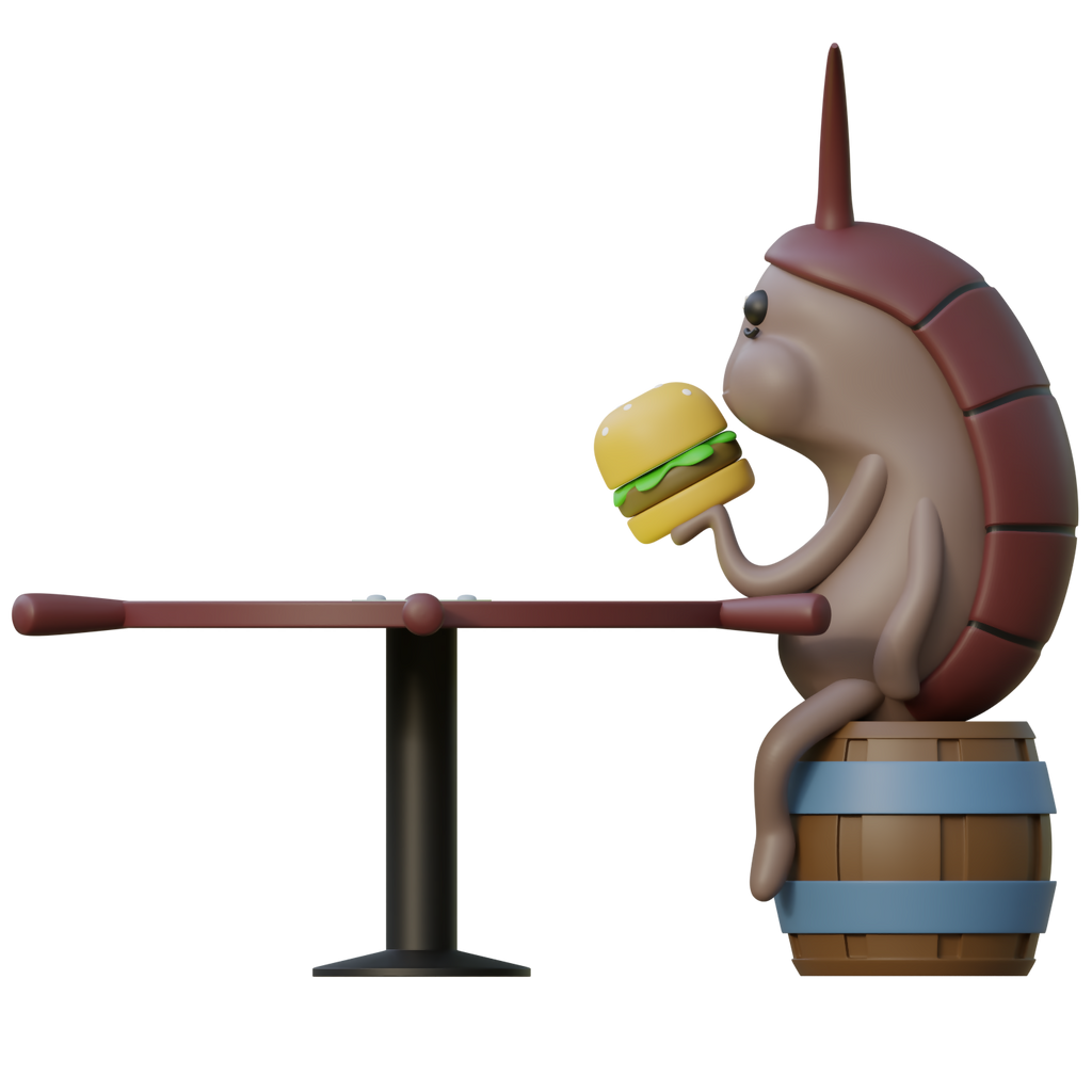 Spongebob Cockroach Eating 3D File – Wireframe