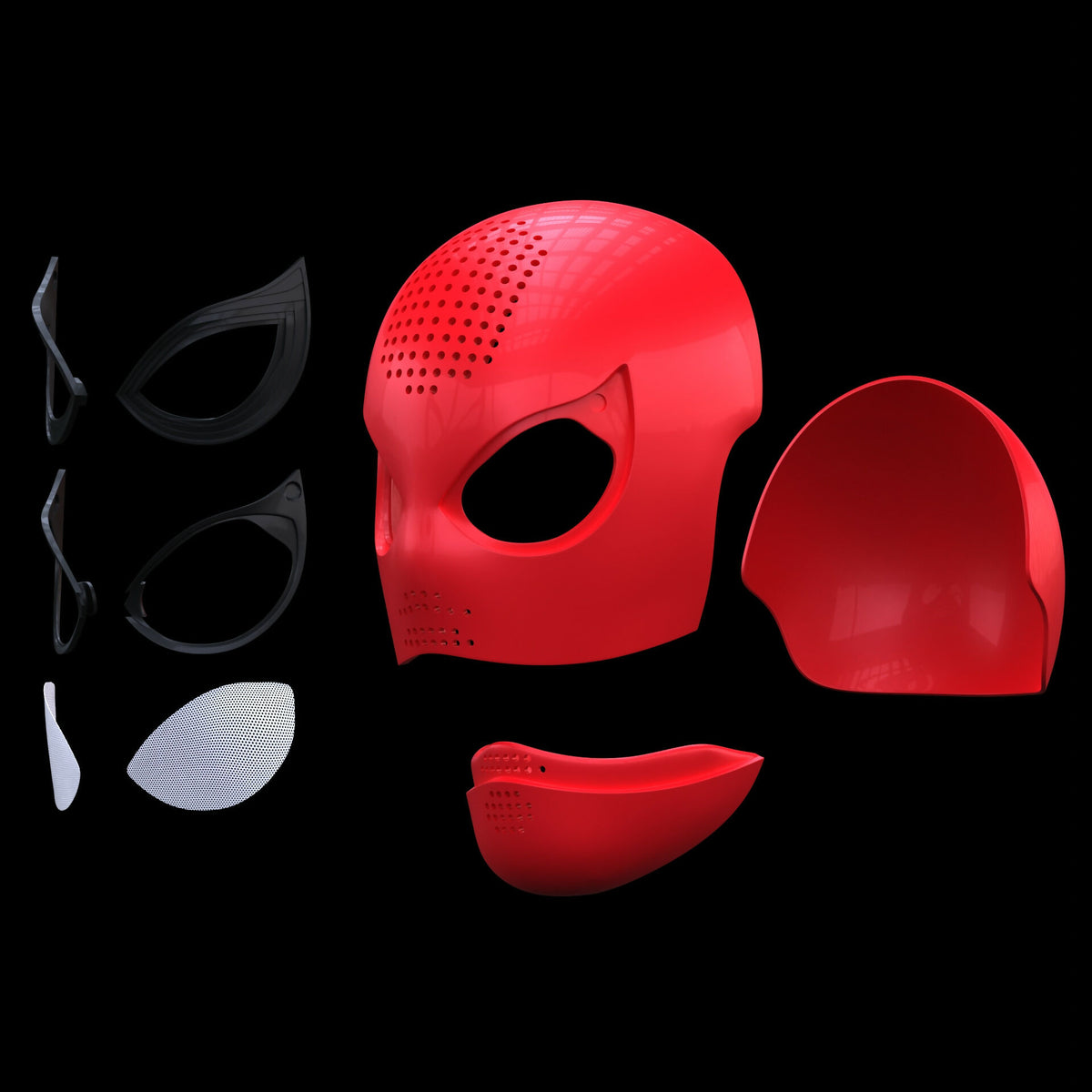 NWH Spider-man Faceshell 3D Model – Wireframe