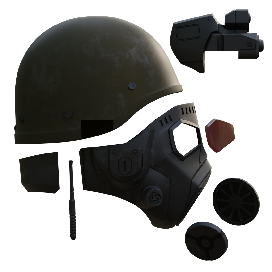Fallout NCR Ranger Helmet [3D Print Model] – Wireframe