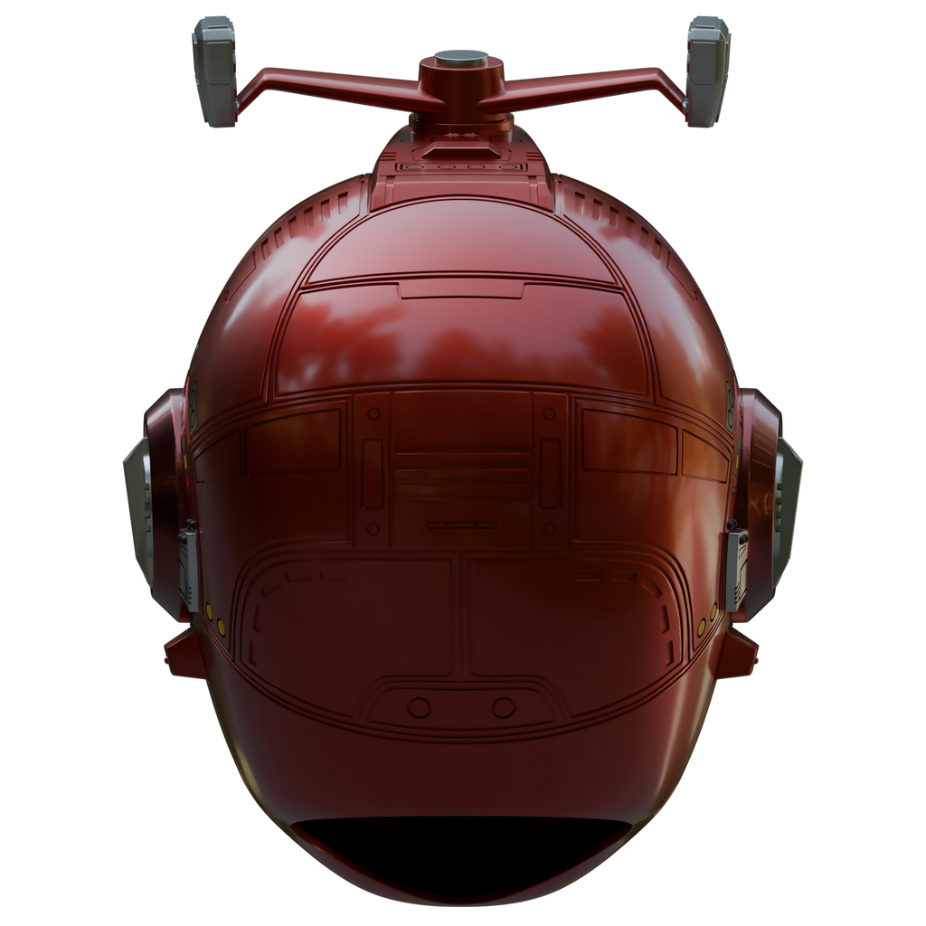 Red Beetleborg Helmet 3D Model – Wireframe