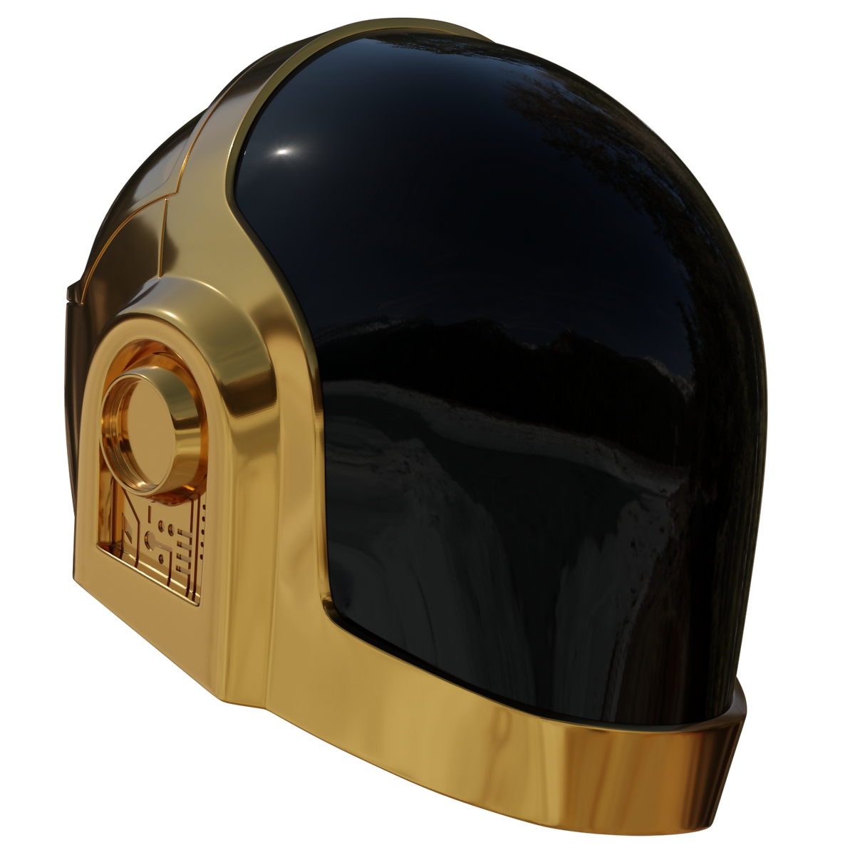 Guy-Manuel Gold Daft Punk Helmet 3D Model – Wireframe
