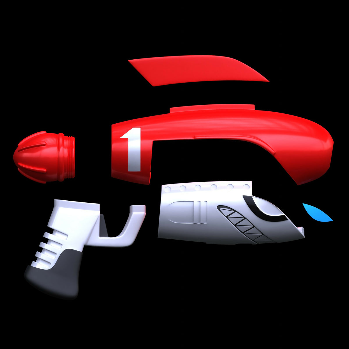 Gamma 1 Blaster - DBS Super Hero 3D Model – Wireframe