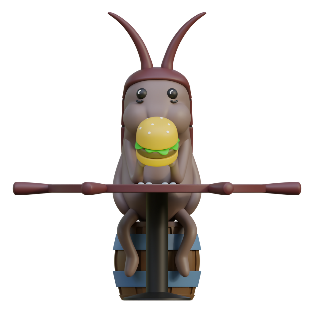 Spongebob Cockroach Eating 3D File – Wireframe