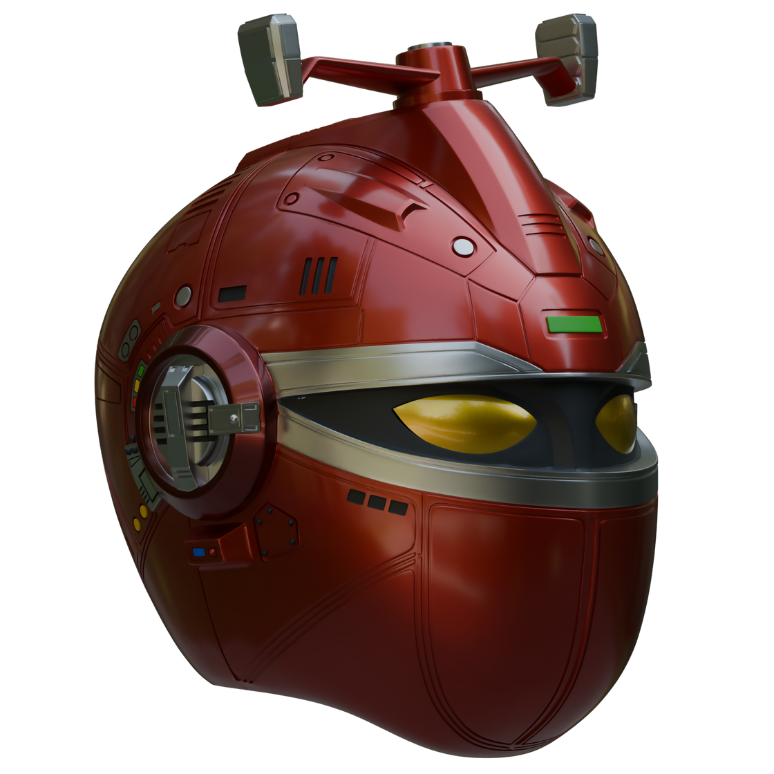 Red Beetleborg Helmet 3D Model – Wireframe