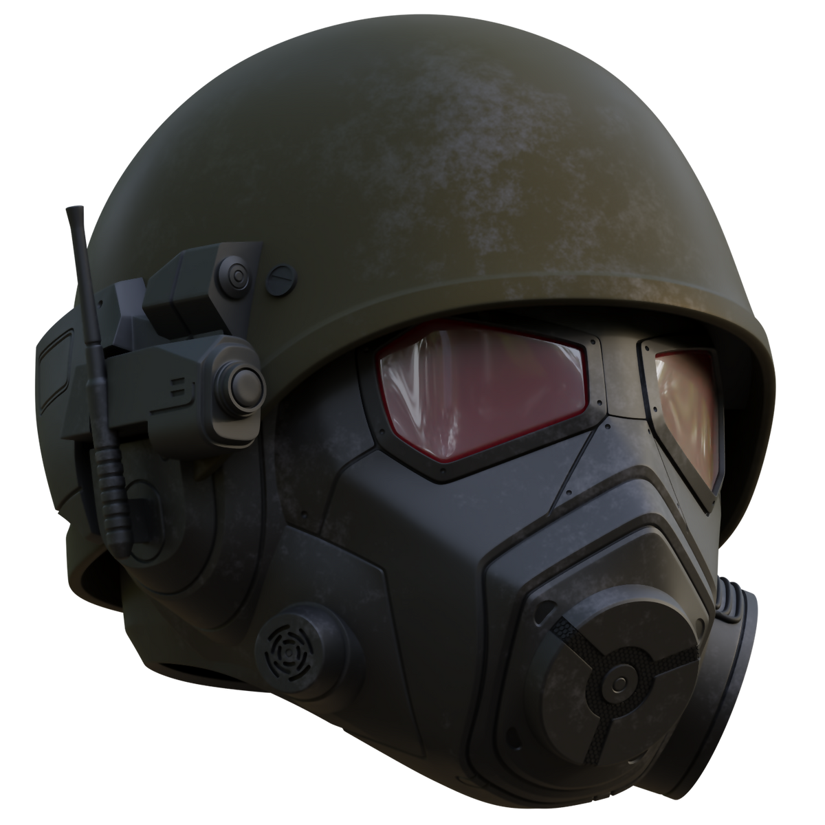 Fallout NCR Ranger Helmet [3D Print Model] – Wireframe