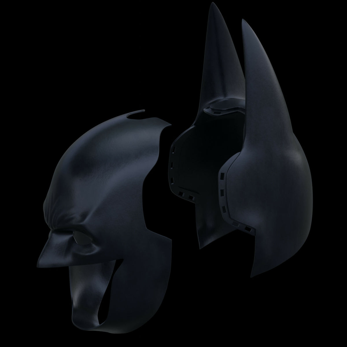 Batman 7.43 Cowl - Arkham Knight 3D Model – Wireframe