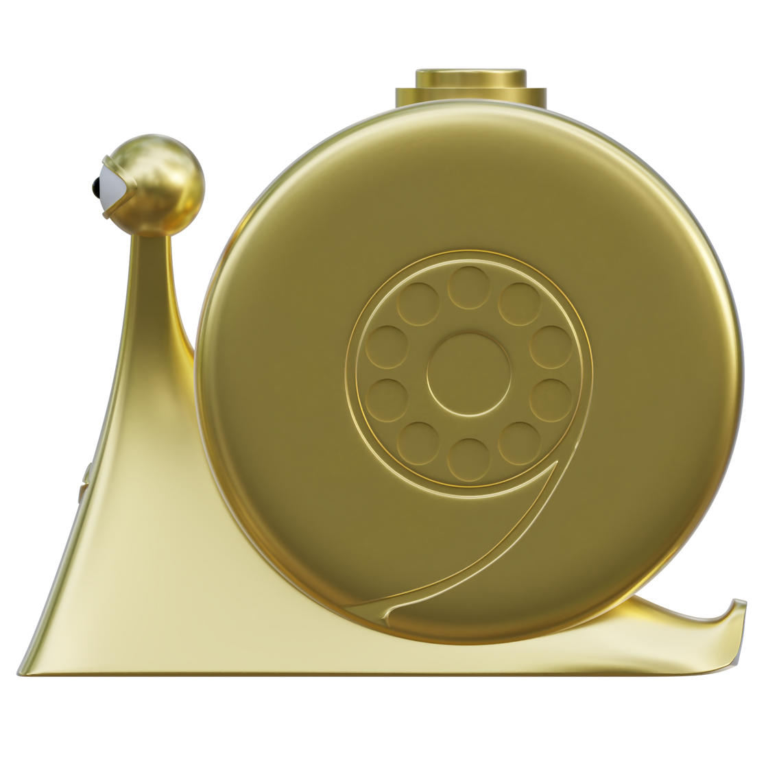 Golden Den Den Mushi (Transponder Snail) - 3D File – Wireframe