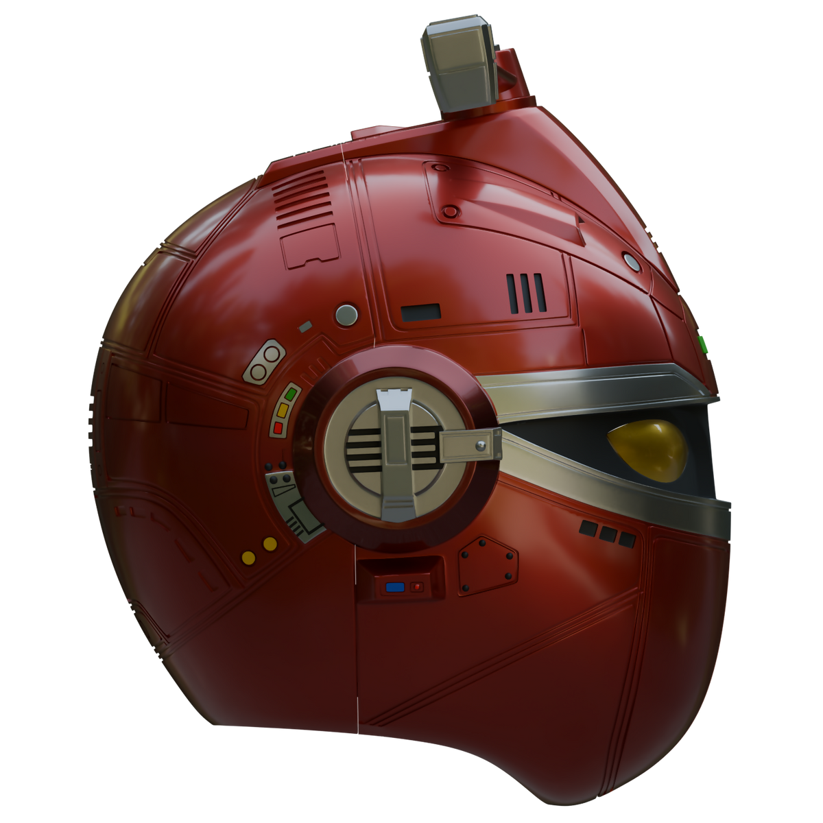Red Beetleborg Helmet 3D Model – Wireframe