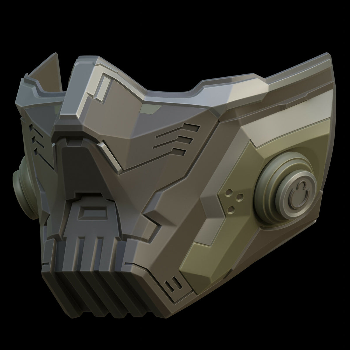 Winter Soldier Mask - Marvel Rivals 3D Model – Wireframe