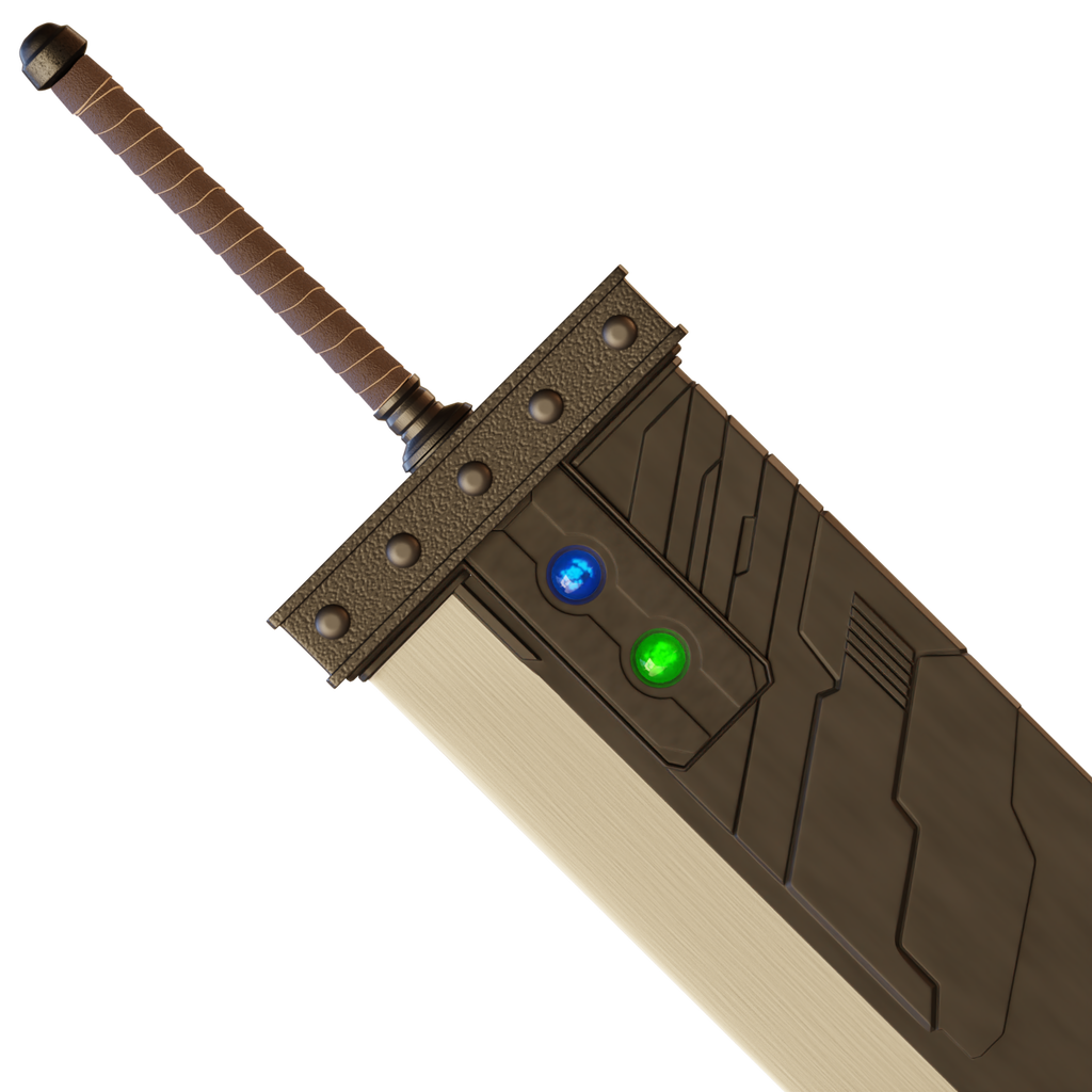 Final Fantasy 7 Remake Buster Sword 3D Model – Wireframe
