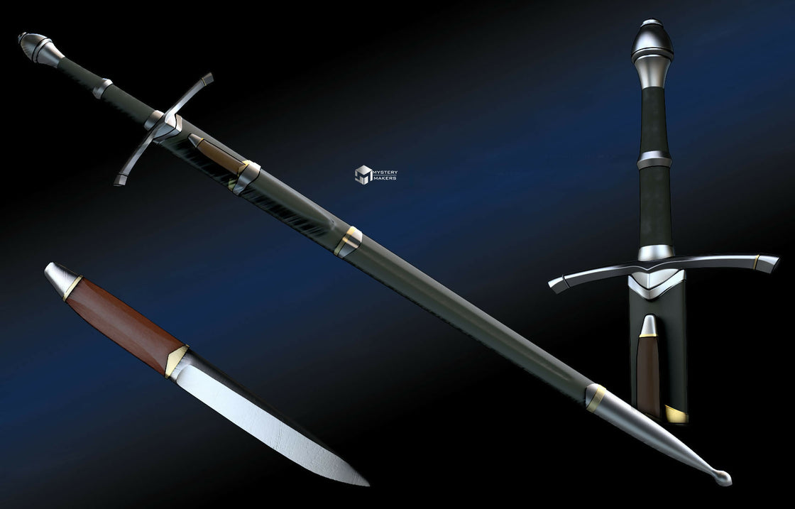 Strider’s sword with knife and sheath – Wireframe