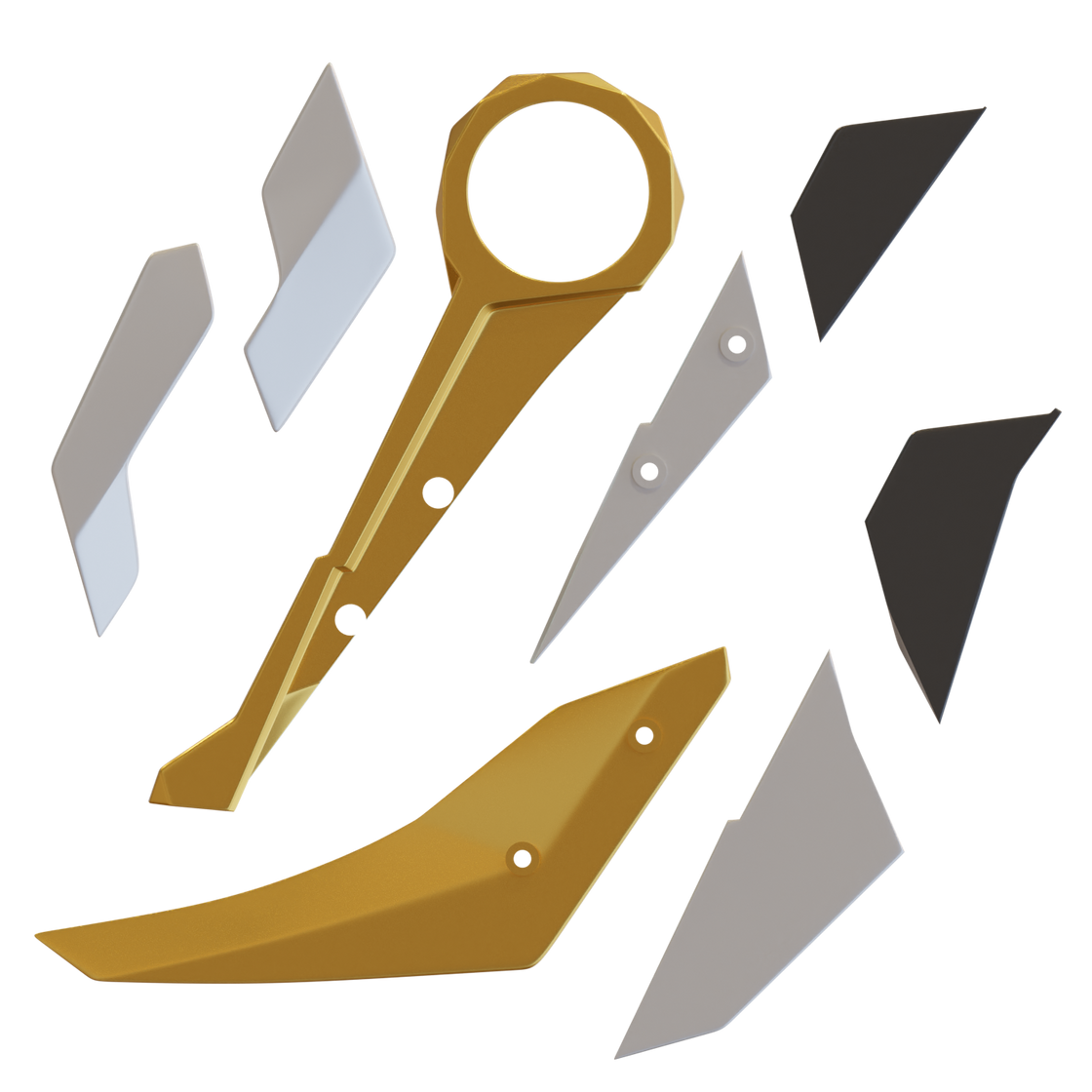 Working Prime Karambit 3D Printable Model – Wireframe
