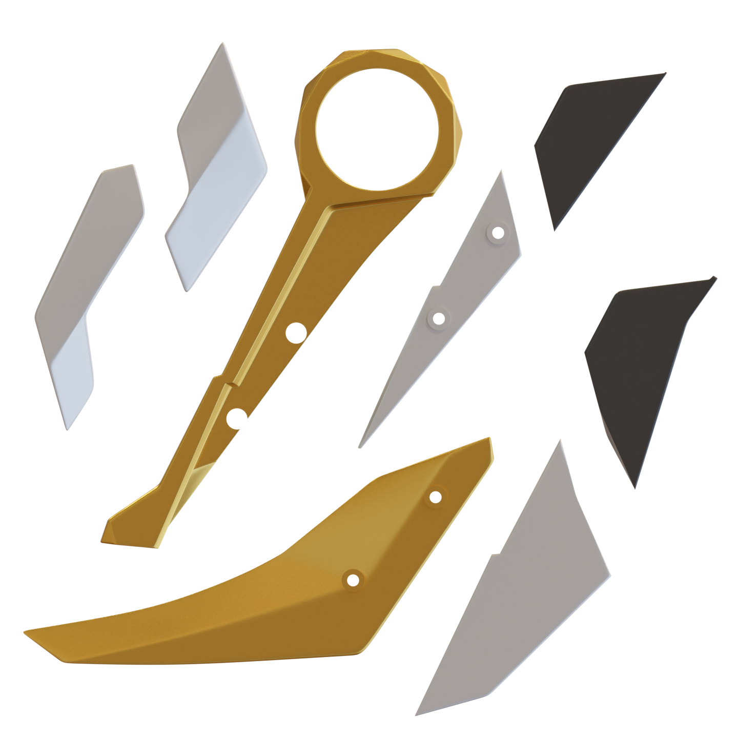 Working Prime Karambit 3D Printable Model – Wireframe