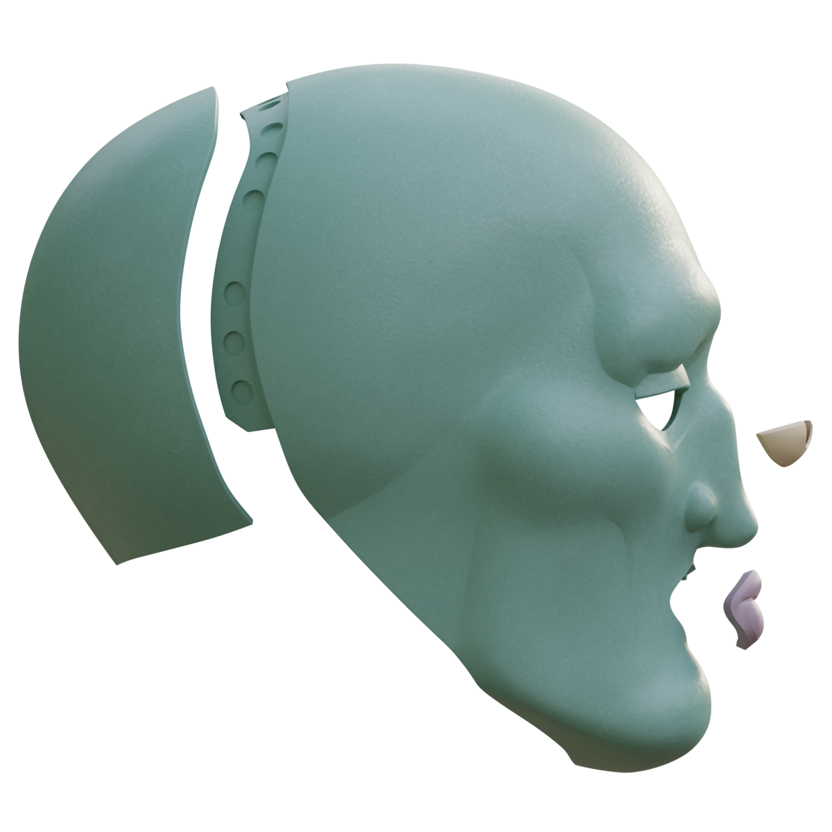 Handsome Squidward Helmet 3D Print Model – Wireframe