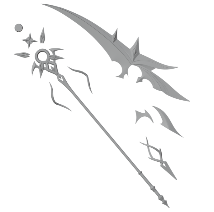 Crimson Moons Semblance from Genshin Impact – Wireframe