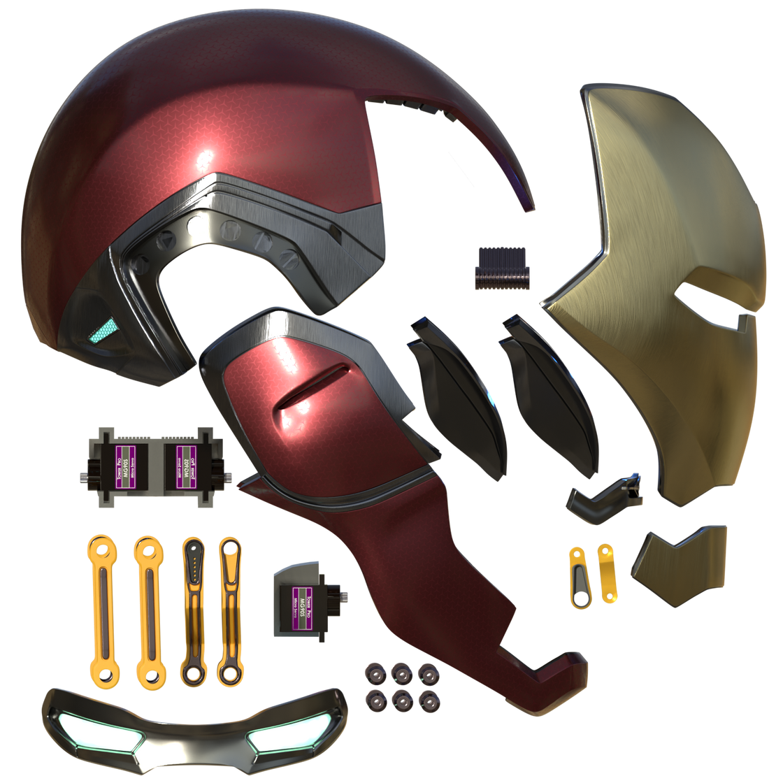 Iron Man MK 85 Helmet motorized 3D printable Model – Wireframe